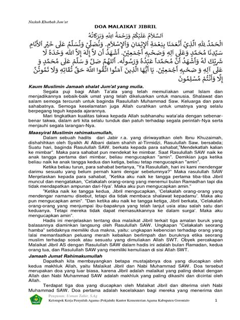 Khutbah Doa Malaikat Jibril Di Jumat Pdf