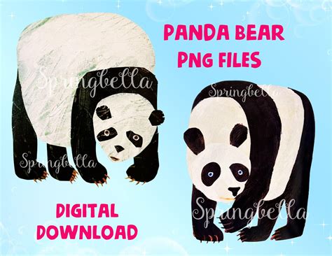 Panda Bear Set Clipart Png Eric Carle Clipart Digital Download Etsy