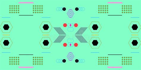 Simple And Minimal Colorful Ornaments Pattern With Symmetrical Shapes