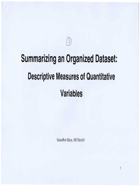 03 Summarising Numerical Data Pdf