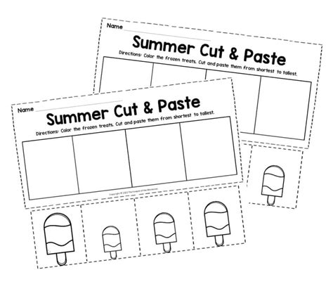Free Printable Summer Cut And Paste Worksheets The Keeper Of The Memories