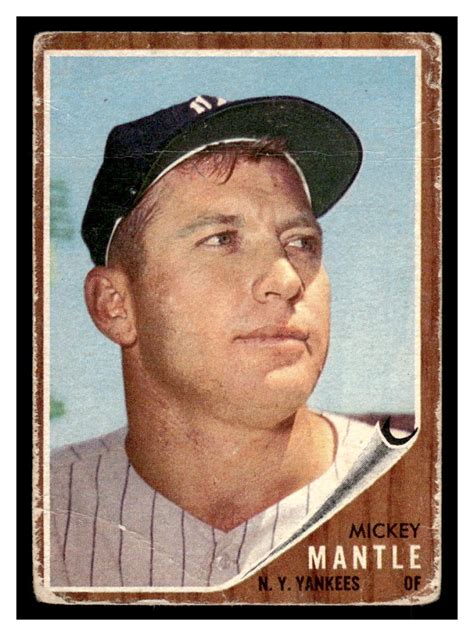 Lot 1962 Topps Mickey Mantle Baseball Card 200