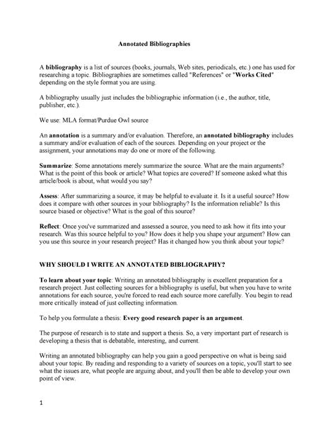 Annotated Bibliographies One Has Used For Researching A Topic