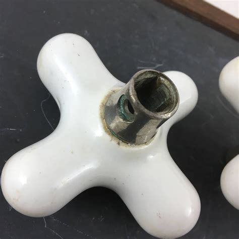 Vintage Shower Faucet Hot Cold Porcelain