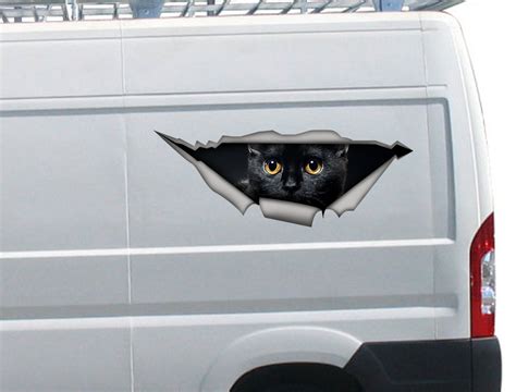 Black Cat Decal Cat Magnet Cat Car Stickerblack Cat Sticker Etsy