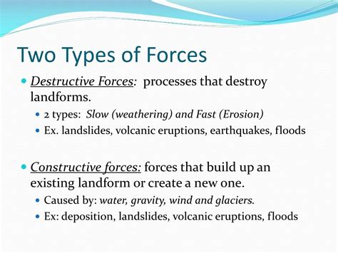 Ppt Landform Forces Constructive Vs Destructive Powerpoint Presentation Id9714964