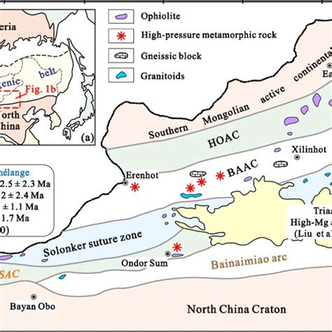 A Simplified Sketch Map Of The Central Asian Orogenic Belt Showing