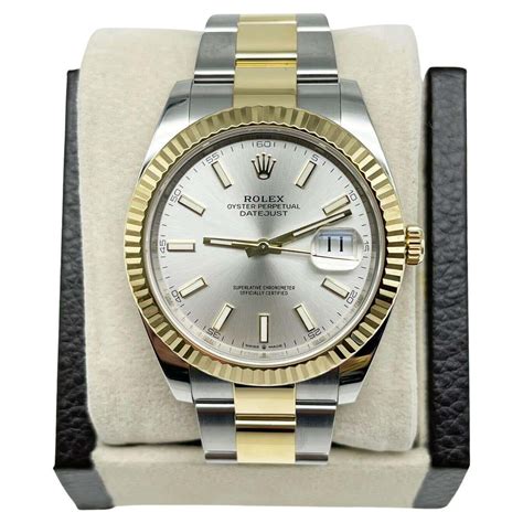 Rolex 126333 Datejust 41 Silver Dial 18k Yellow Gold Stainless Steel