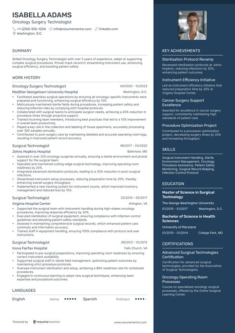 Surgical Technologist Resume Examples Free To Edit Ats Friendly Pdf