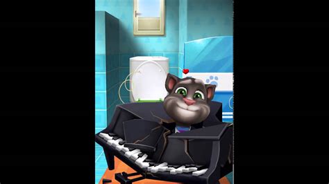 My Talking Tom Has A Bathroom Piano Youtube