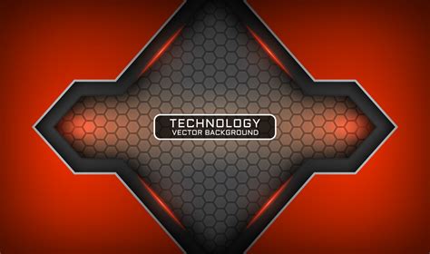 Abstract 3d Orange Technology Background With Light Effect Decoration