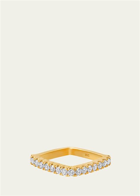 Shylee Rose Jewelry 14k Gold Diamond Square Stacking Ring Bergdorf Goodman