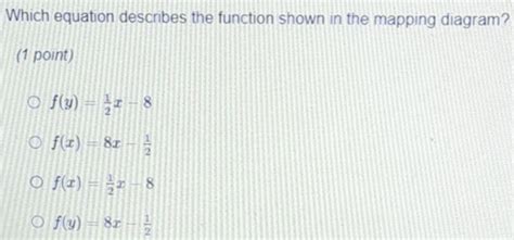 Which Equation Describes The Function Shown In The Mapping Diagram 1