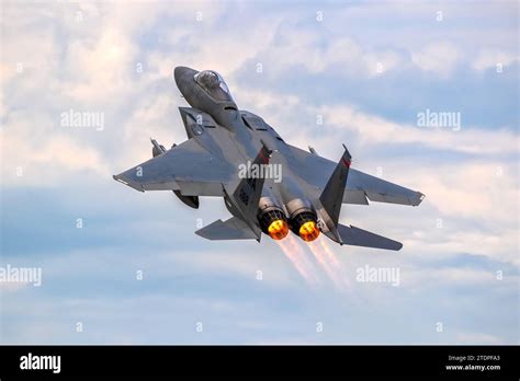 Us Air Force F 15c Eagle Fighter Jet From 104th Fighter Wing Taking Off