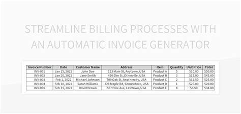 Streamline Billing Processes With An Automatic Invoice Generator Excel Template And Google