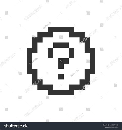 question mark pixelated ui icon identify stock vector royalty free