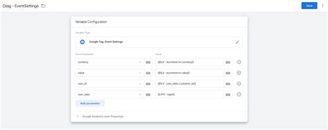 Google Tag Configuration Event Settings Variables In Web GTM