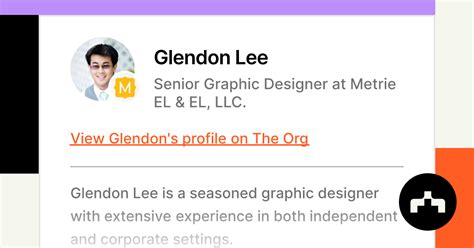 Glendon Lee Senior Graphic Designer At Metrie El And El Llc The Org