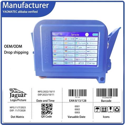 Jual Yaomatec Mini Portable Printer Qr Bar Batch Code Date Logo Expiry Label Portable Handheld