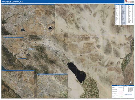Riverside County Ca Wall Map Satellite Basic Style By Marketmaps
