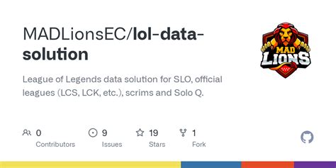 Github Madlionsec Lol Data Solution League Of Legends Data Solution For Slo Official Leagues