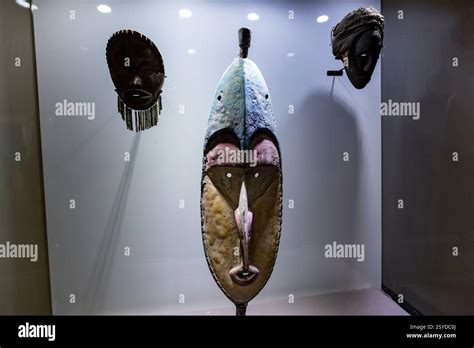Old African Wooden Mask Used For Tribal Dance And Rituals In African