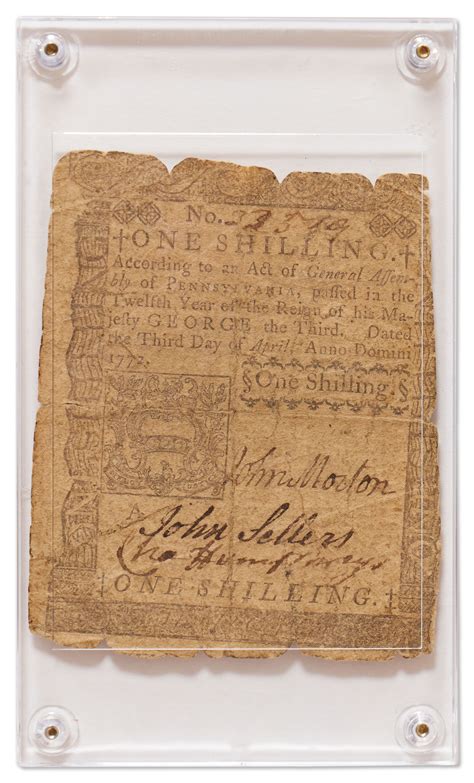 Lot Detail Declaration Of Independence Signer John Morton Signed Shilling Note