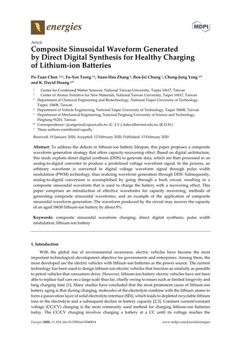 Pdf Composite Sinusoidal Waveform Generated By Direct Digital Synthesis For Healthy Charging