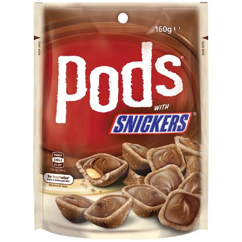 Snickers Pods Pouch Pack 160g Officeworks