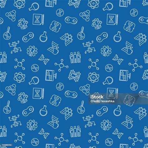 Human Cloning Vector Outline Seamless Pattern Stock Illustration