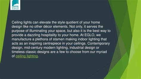 Ppt Own Your Space With Statement Ceiling Lighting From Eglo