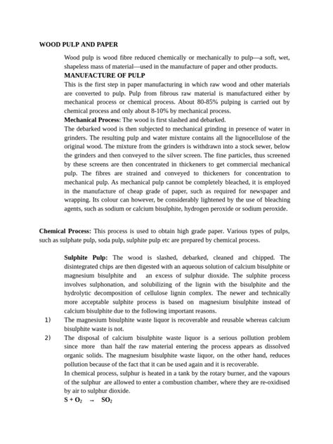 Wood Pulp Production And Pollution Impact Pdf N Ox Pulp Paper