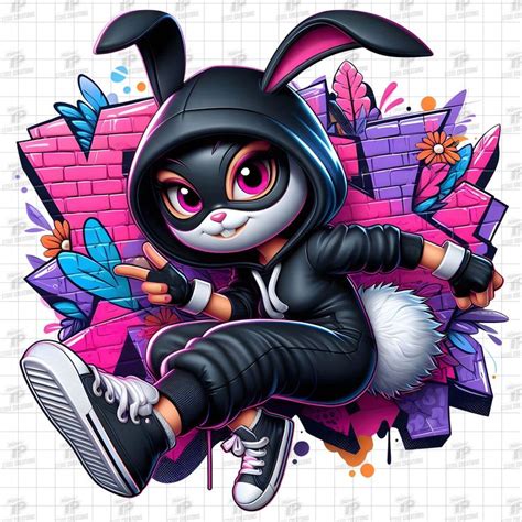 Rabbit Girl Thief Png Cool Bunny Art Street Style Bunny Urban Graffiti Digital Art Thief