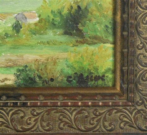 Colette Roche Xxe La Vallée Huile Sur Carton Signée En Bas à