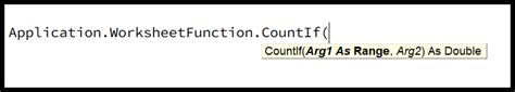 Using The Countif Function In Vba In Excel Code