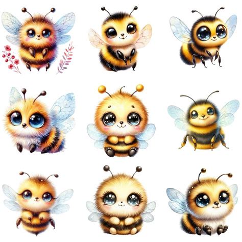 Bee Watercolor Png Bundle Bee Png Honeycomb Png Bee Clipart Queen