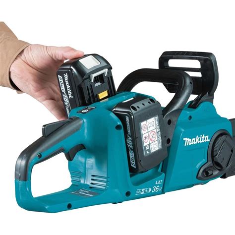 Makita Duc353pt2 36v Twin 18v Lxt Cordless Chainsaw 35cm Bar 2x 5