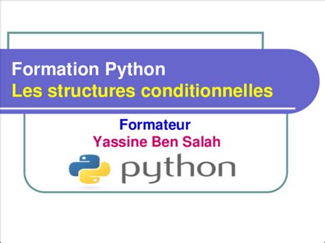 Pdf Les Structures Conditionnelles En Python Yassine Ben Salah