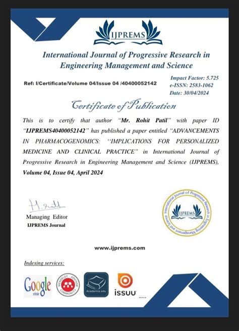 Rohit Patil On Linkedin Successfully Published Review Article In International Journal Progressive