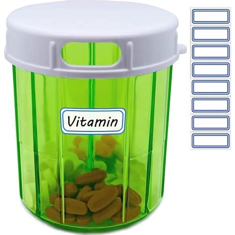 Pilulier à 4 Compartiments Grand Pilulier Portable Pilulier Mensuel Pour Pilules Huiles De