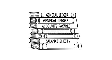 Stack Of Accounting Books Depicting Financial Statements In Clean Line