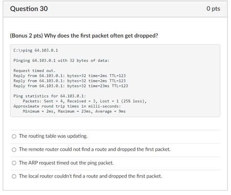 Solved Question Bonus Pts Why Does The First Packet Chegg