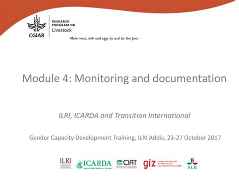 Gender Capacity Development Training Module 4 Monitoring And