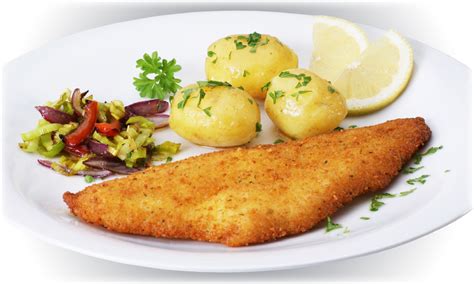 Breaded Products Recipes Breaded Fish Fillet With Fresh Vegetables