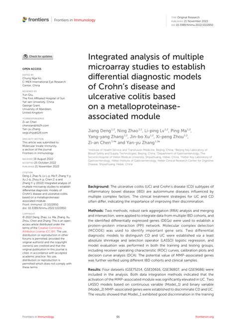 Pdf Integrated Analysis Of Multiple Microarray Studies To Establish