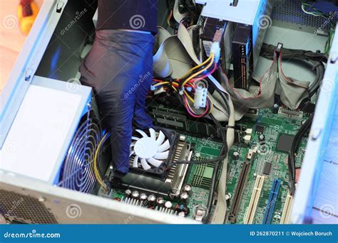 Disassembly Of An Old Desktop Computer On A Table Royalty Free Stock