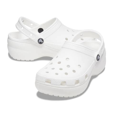Crocs Womens Classic Platform Clog Sandals White Womens Us 7
