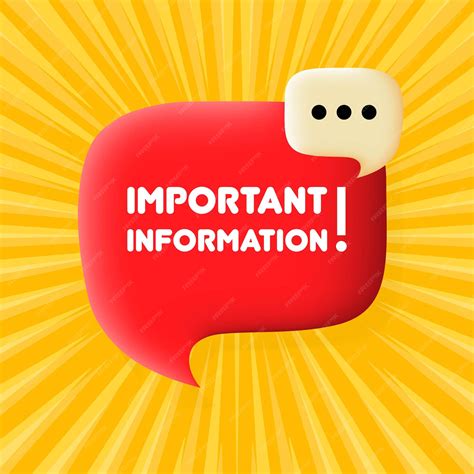 Premium Vector Important Information Banner Speech Bubble With