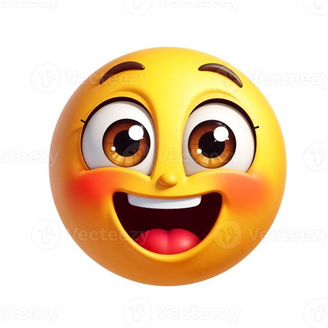 Smiling Emoji With Bright Eyes And Cheerful Expression 56573625 Png