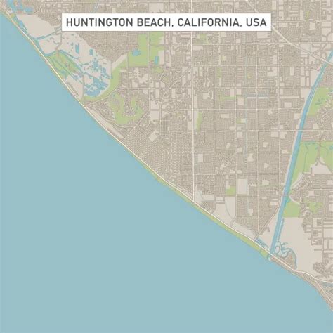 Huntington Beach Map Huntington Beach California 3 D Nautical Wood